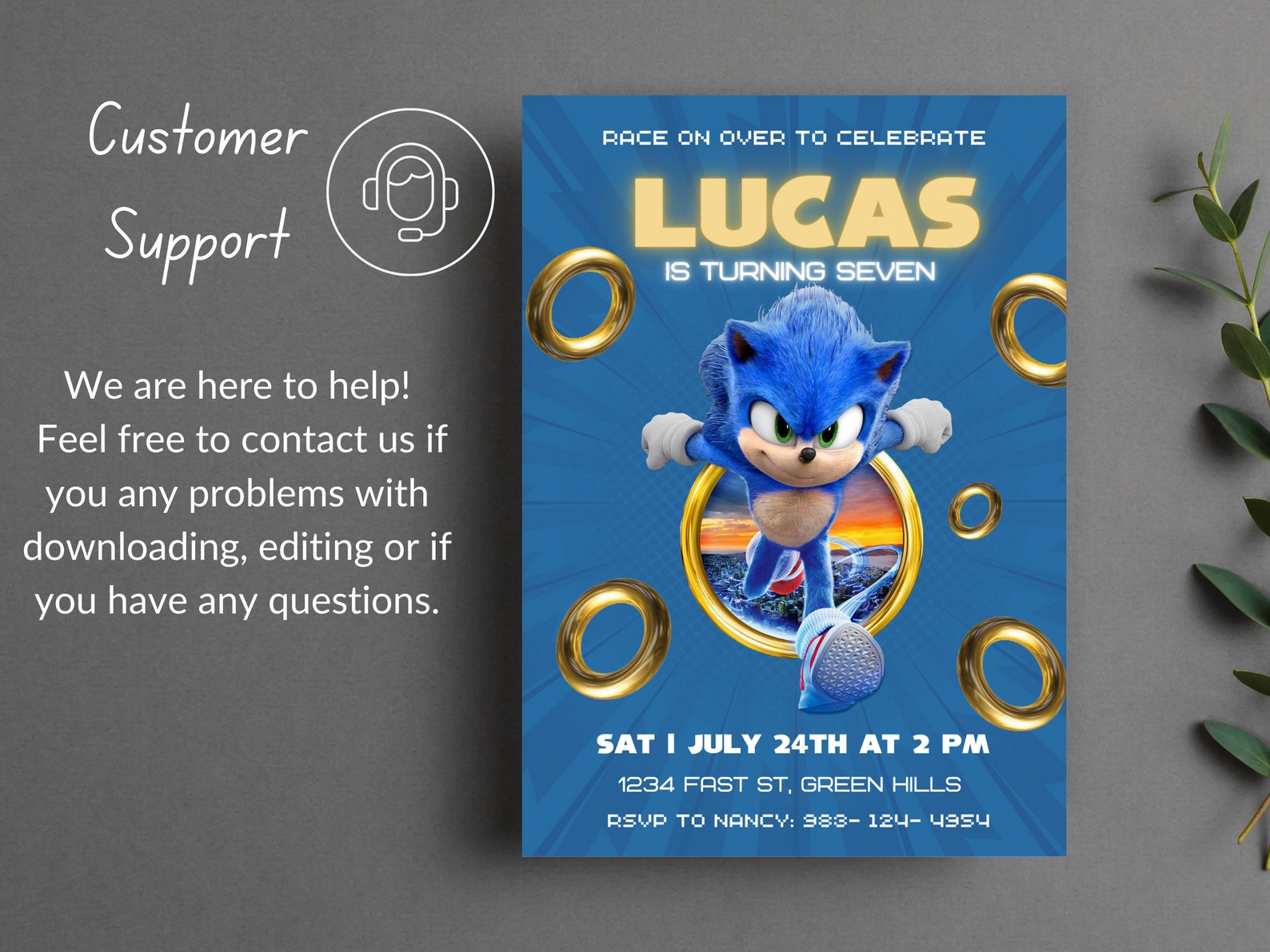 Sonic the Hedgehog Birthday Invitation Sonic Birthday Invitation ...