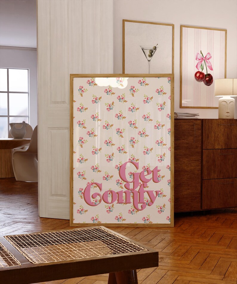 Get Comfy Print, Coquette Printable Art, Vintage Floral Print, Shabby ...