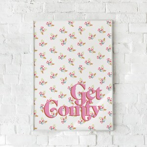 Get Comfy Print, Coquette Printable Art, Vintage Floral Print, Shabby ...