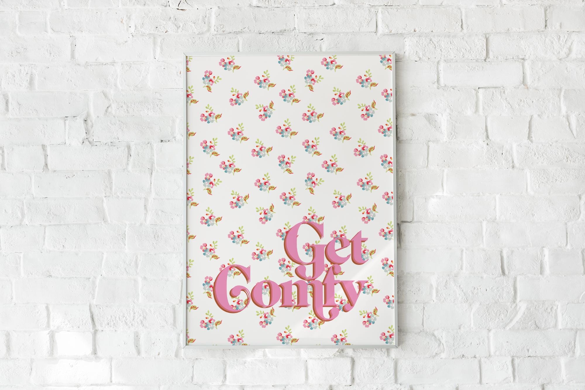 Get Comfy Print, Coquette Printable Art, Vintage Floral Print, Shabby ...