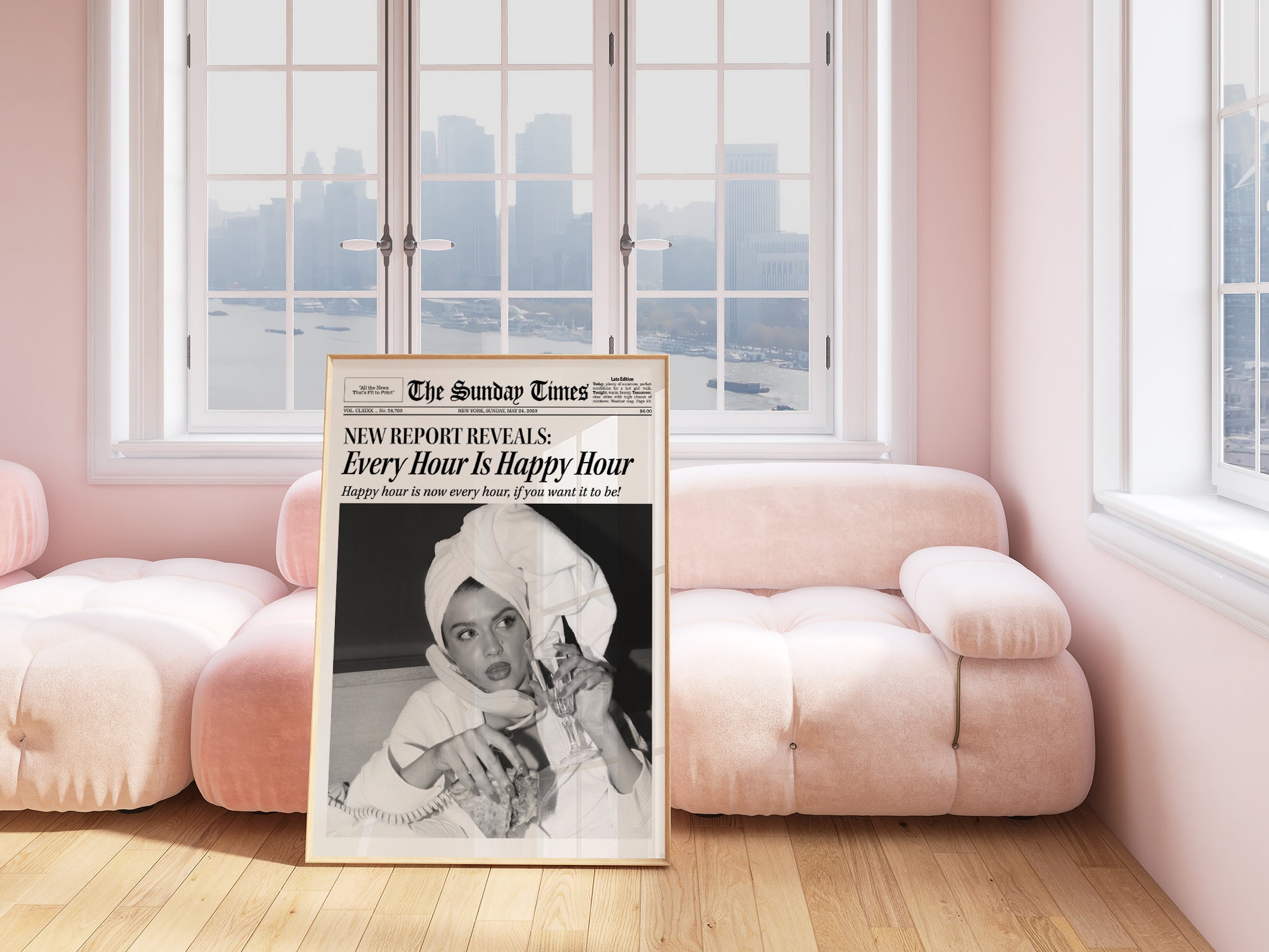 Trendy Happy Hour Newspaper Print, Every Hour is Happy Hour News ...