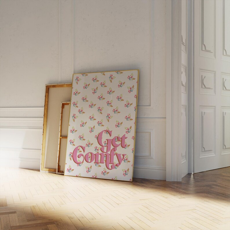 Get Comfy Print, Coquette Printable Art, Vintage Floral Print, Shabby ...
