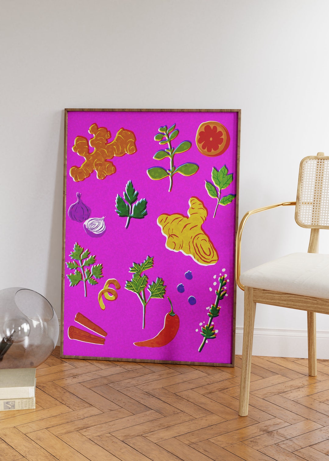 Herbs & Spices Riso Digital Download Kitchen Ingredient Art Print ...