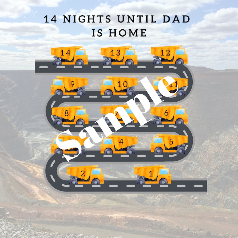 14 Nights FIFO Countdown Calander for Dad | Instant Download PDF for ...