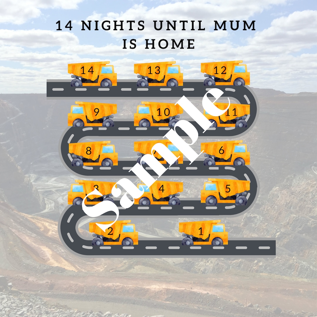 14 Nights FIFO Countdown Calander for Mum | Instant Download PDF for ...