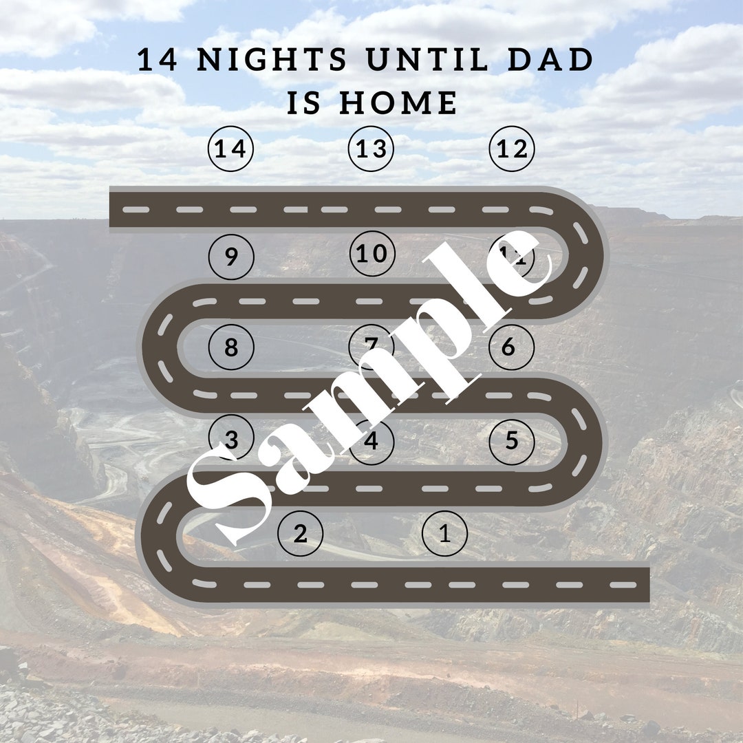 14 Nights FIFO Countdown Calander for Dad | Instant Download PDF for ...