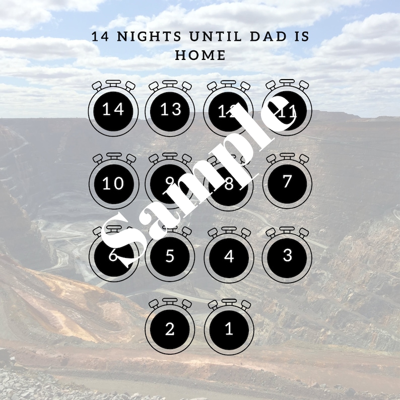14 Nights FIFO Countdown Calander for Dad | Instant Download PDF for ...
