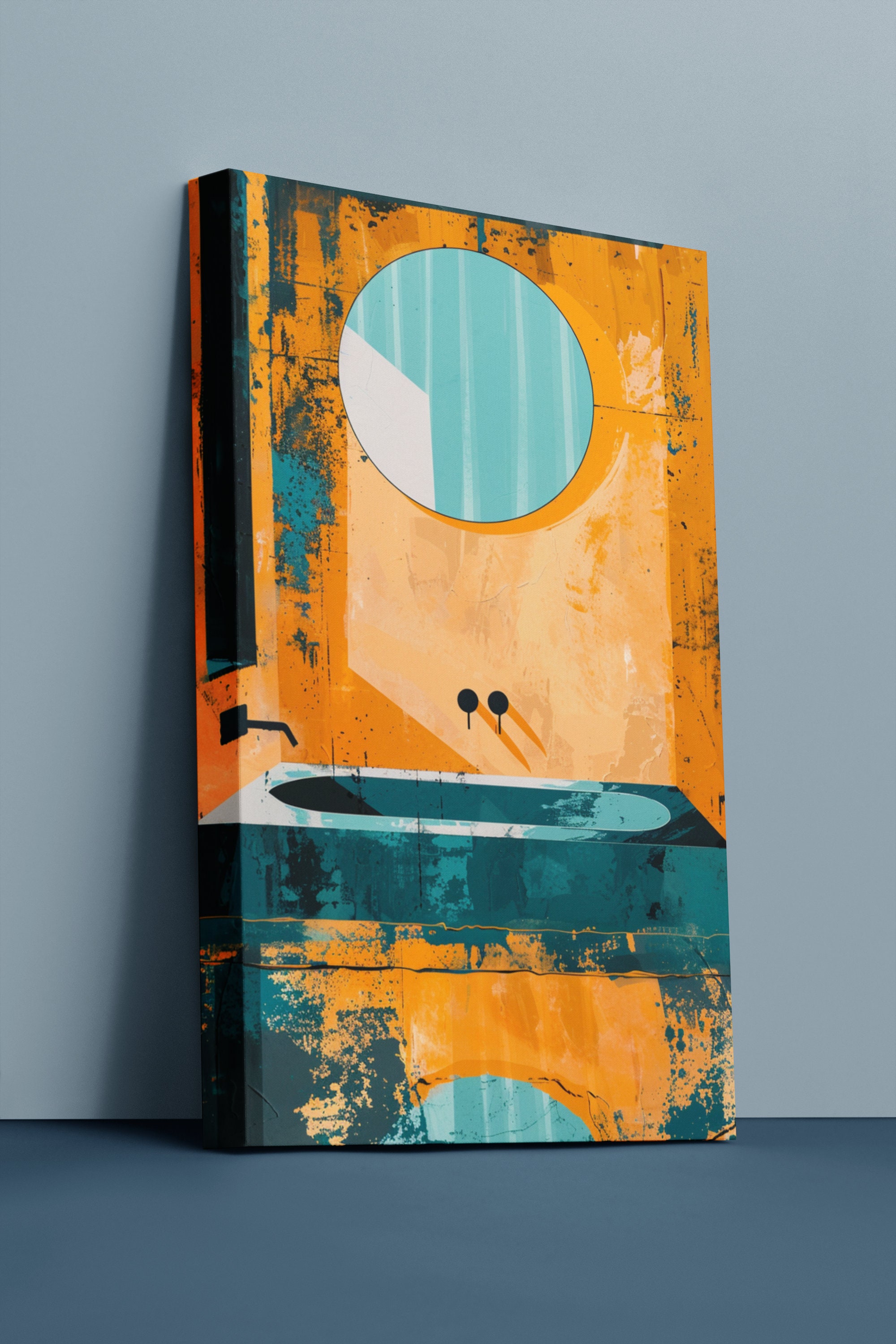 Abstract Bath Abstract Art Bathroom Canvas Print - Etsy