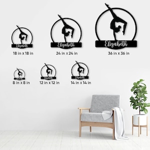Personalized Gymnastics Metal Sign, Girl Gymnastics Sign, Custom Name ...