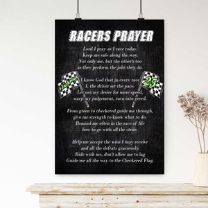 Personalized Racing Poster/canvas Racer's Prayer Wall Art - Etsy