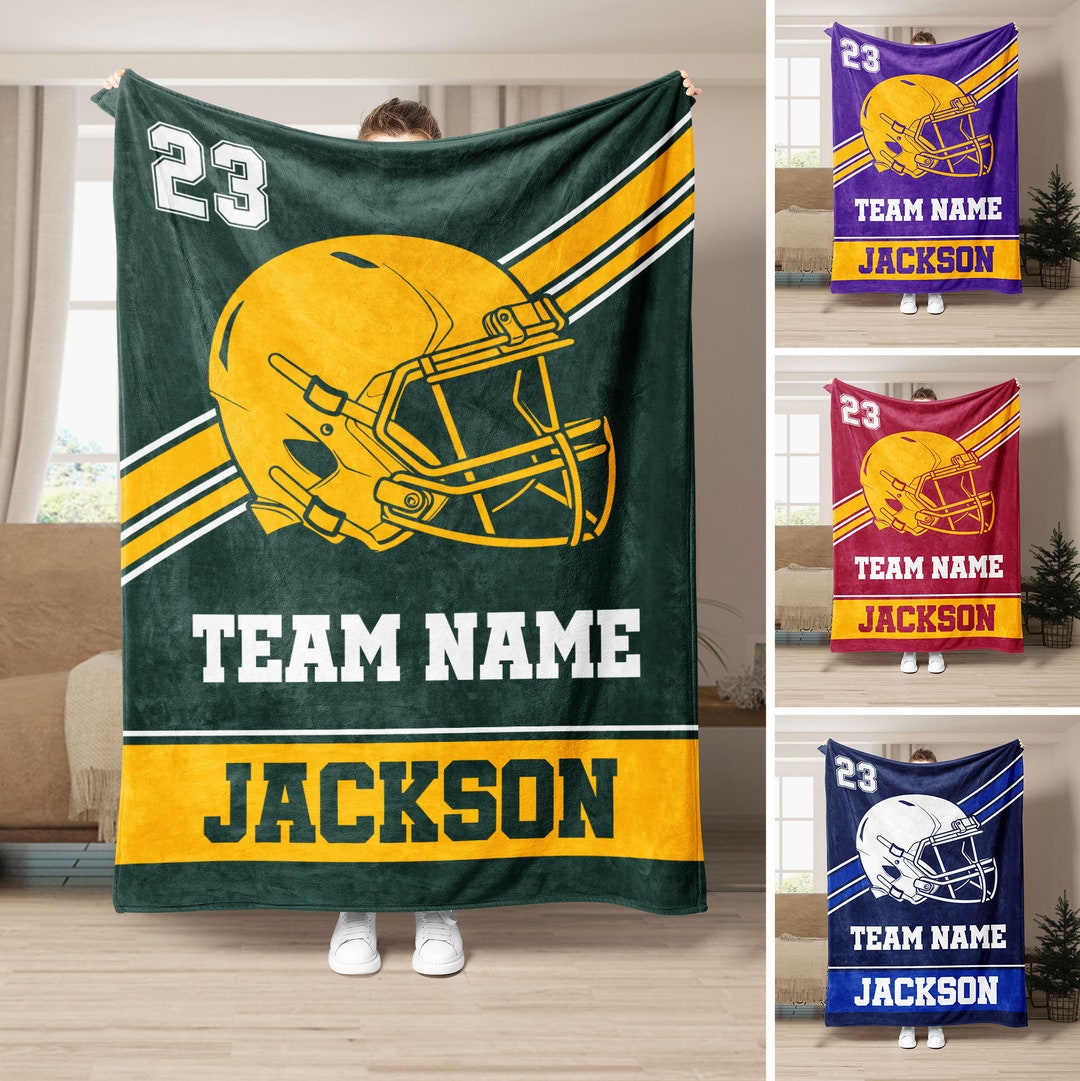 Personalized Football Blanket Football Team Soft Cozy Sherpa - Etsy