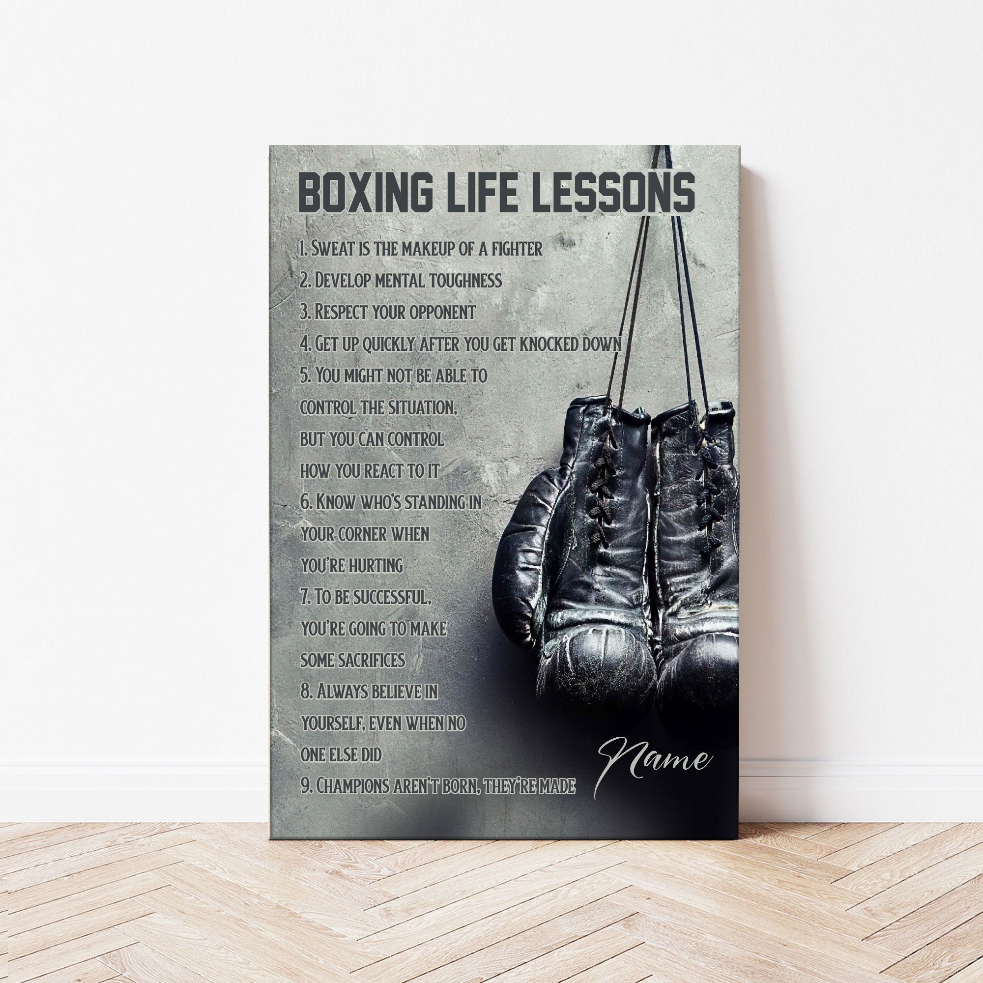 Personalized Boxing Poster/canvas Boxing Life Lessons Wall - Etsy