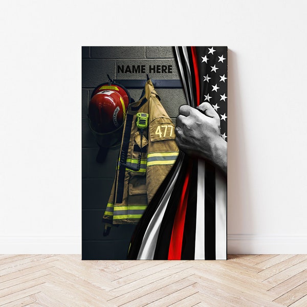 Firefighter Custom Canvas - Etsy