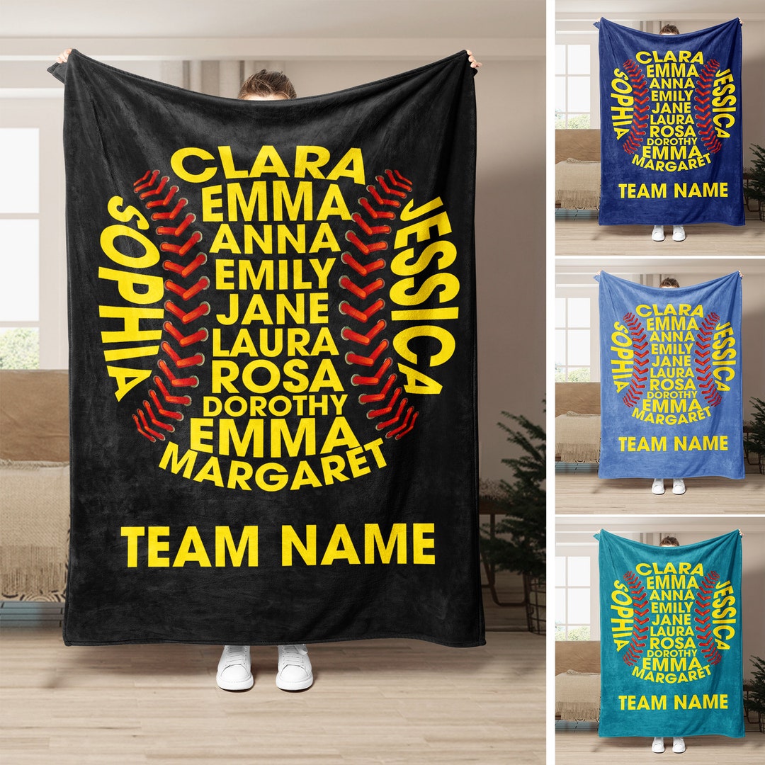 Personalized Softball Blanket Softball Team Soft Cozy Sherpa - Etsy