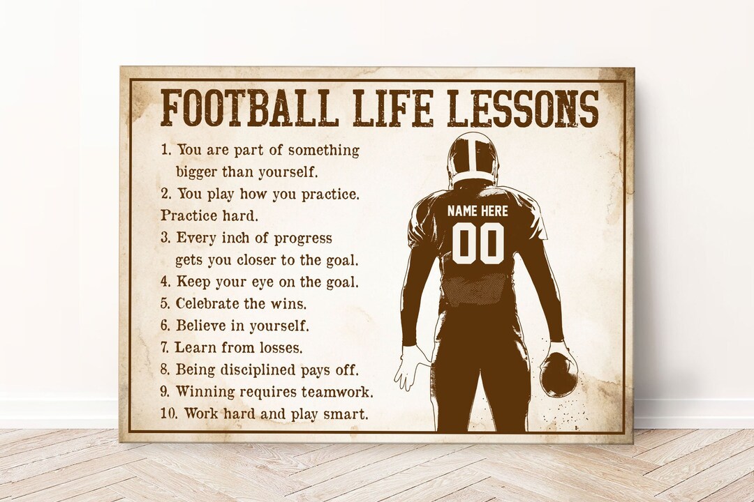 Personalized Football Poster/canvas, Football Life Lessons Wall Art ...