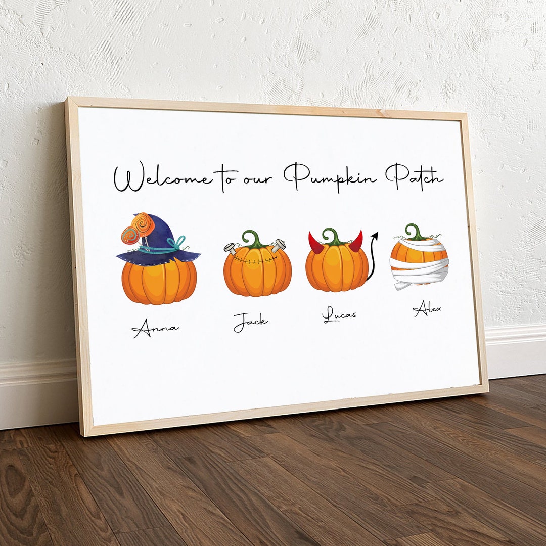 Personalized Family Poster/canvas Pumpkin Patch Autumn Wall - Etsy
