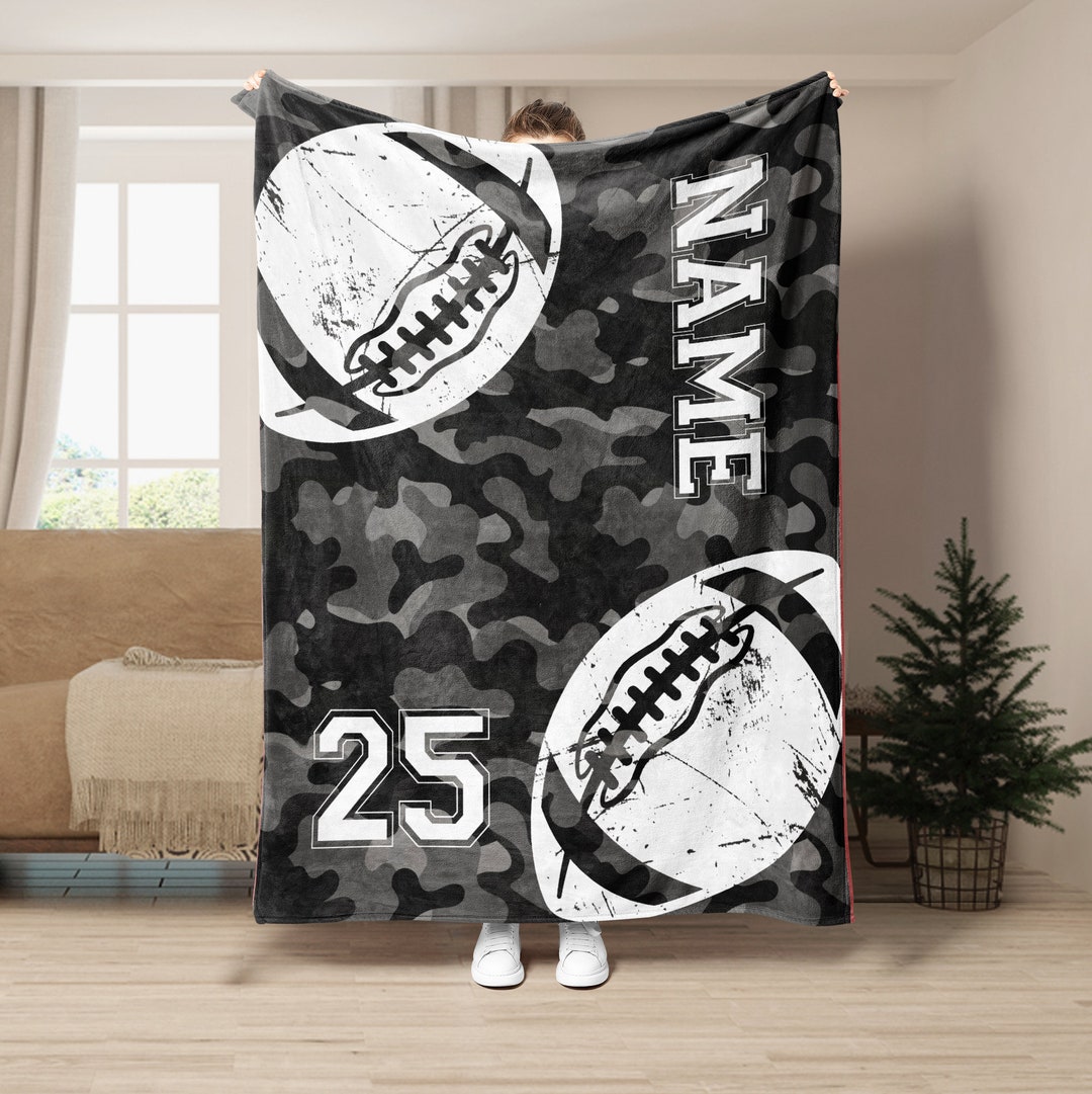 Personalized Football Blanket Football Soft Cozy Sherpa - Etsy