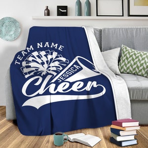 Personalized Cheerleading Blanket, Cheer Pom Poms Soft Cozy Sherpa ...