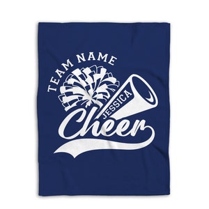 Personalized Cheerleading Blanket, Cheer Pom Poms Soft Cozy Sherpa ...