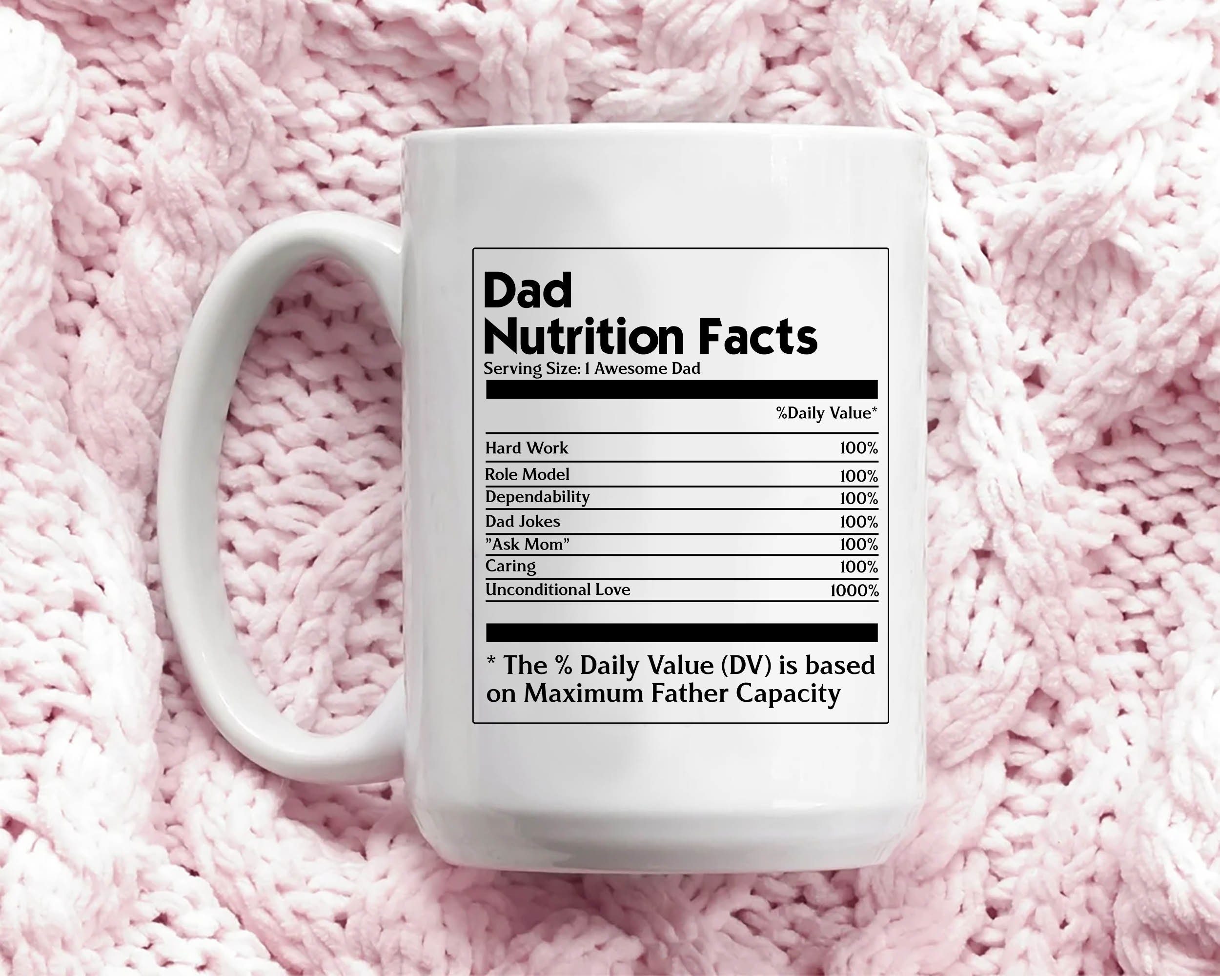 Personalized Dad Mug Dad Nutrition Facts Coffee Mug Custom - Etsy
