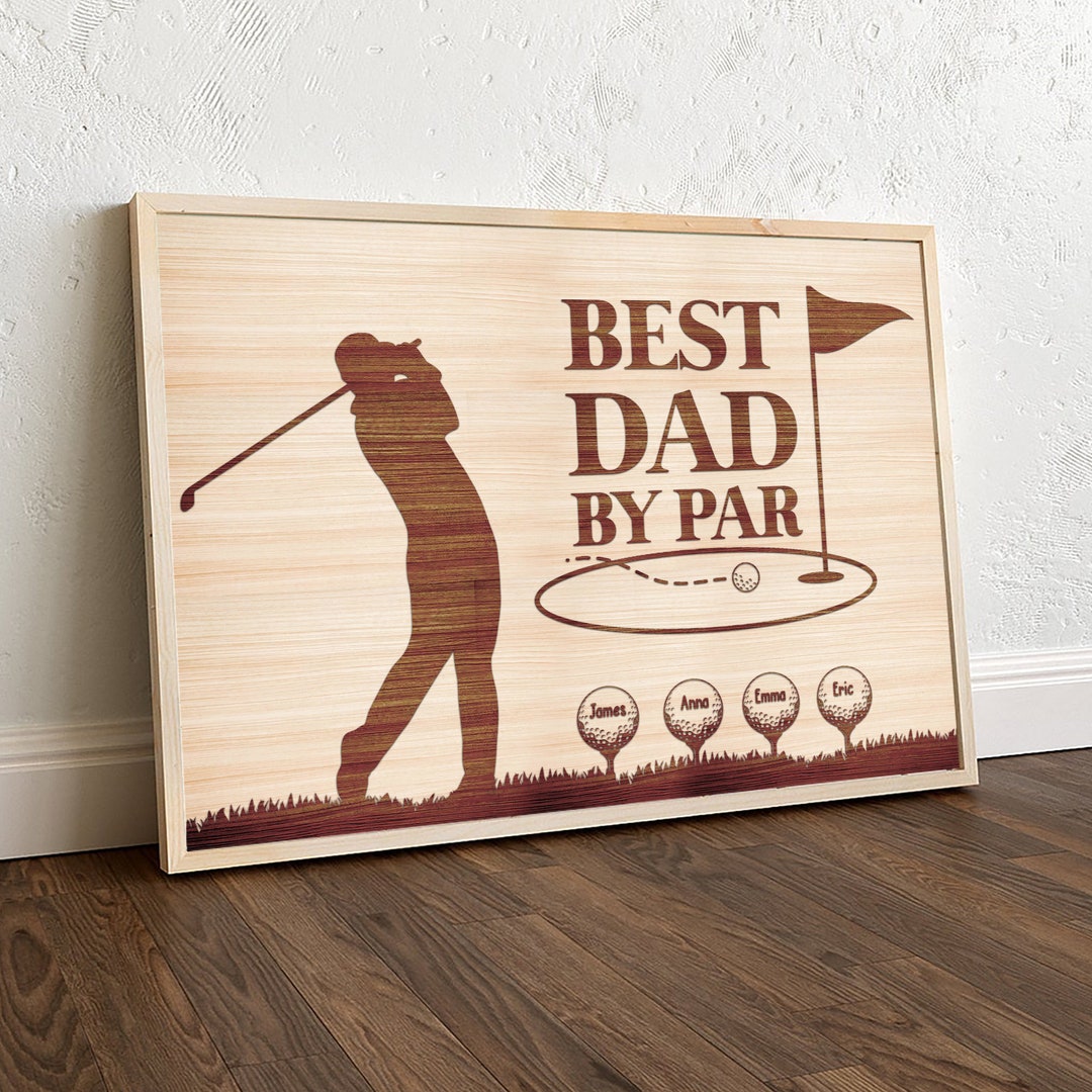 Personalized Golf Dad Poster/canvas, Best Dad by Par Wall Art Print ...