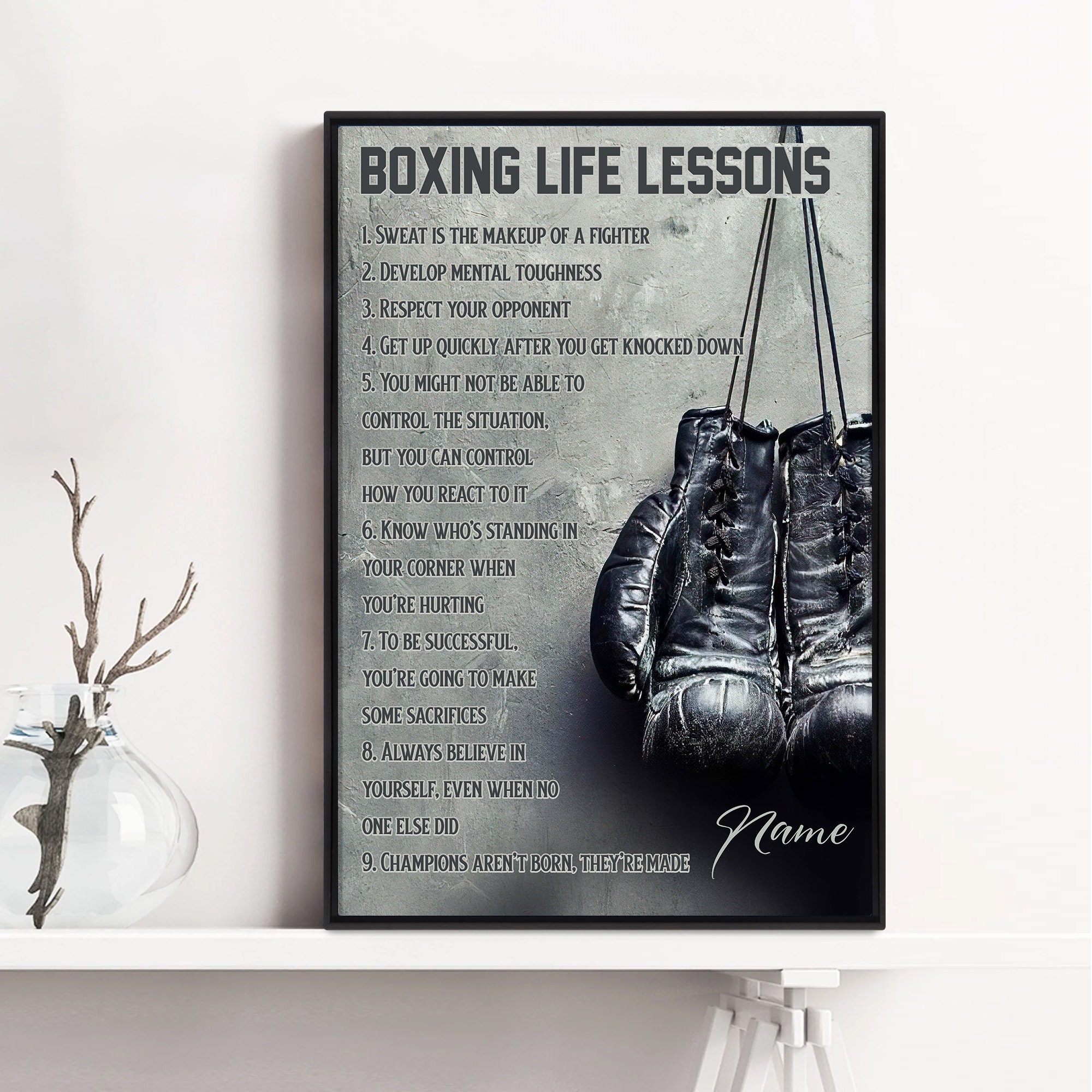 Personalized Boxing Poster/canvas Boxing Life Lessons Wall - Etsy