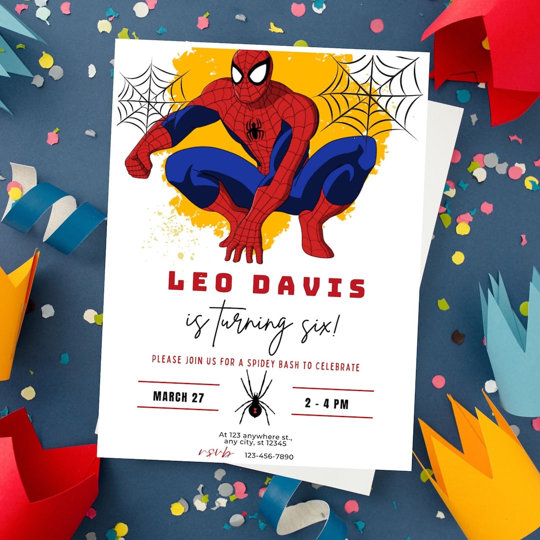 Superhero Invitation, Spiderman Birthday Invitation, Spidey Birthday ...