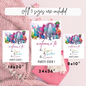 Welcome Trolls, Trolls Birthday Welcome Sign, Minimalist Trolls ...