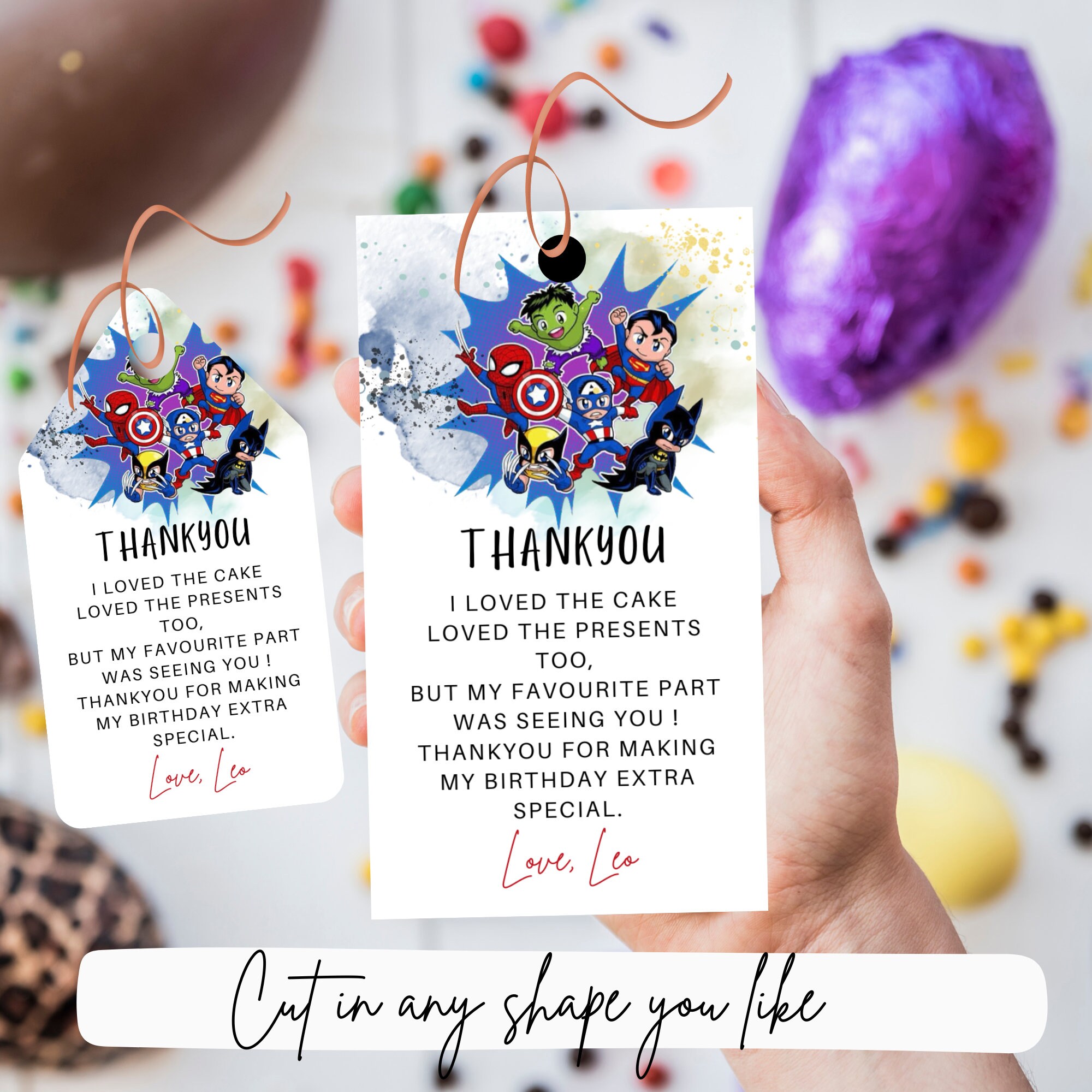 Superhero Party Favor Tags, Superheroes Gift Tags, Superhero Party ...