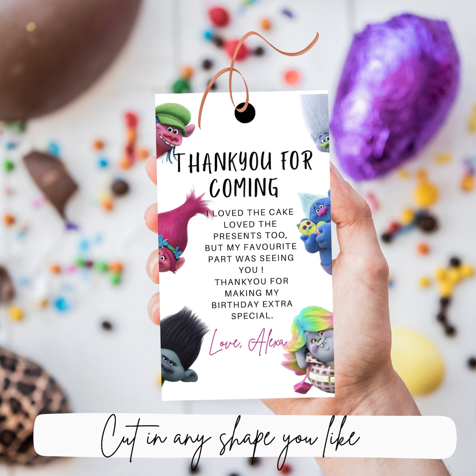 Trolls Birthday Thank You Tags Party Favor Trolls Birthday, Princess ...