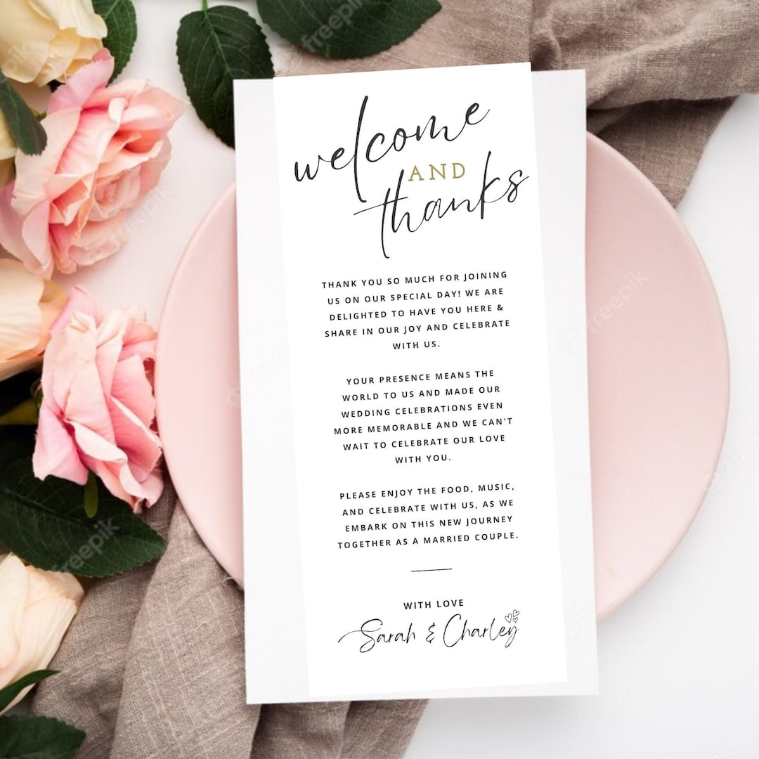 Minimalist Thank You Place Card, Welcome Napkin Note, Printable Thank ...