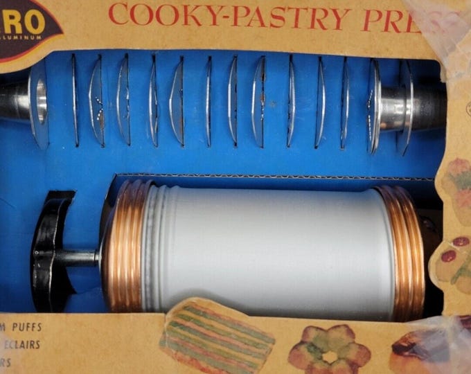 Vintage Mirro Cookie Pastry Press Includes 12 Discs 3 Pastry Tips ...