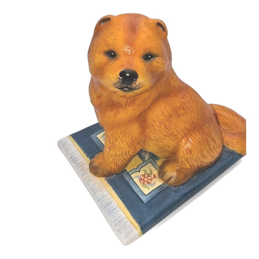 Porcelain Chow Chow Puppy Figurine on Carpet 1987 Franklin Mint World ...