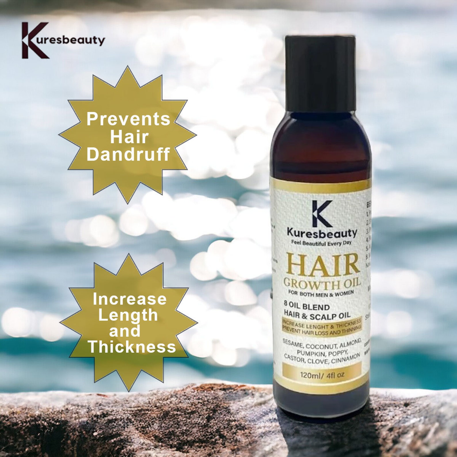 Kures Beauty Extra Strength Hair Growth Oil | Hair Oil for Hair ...