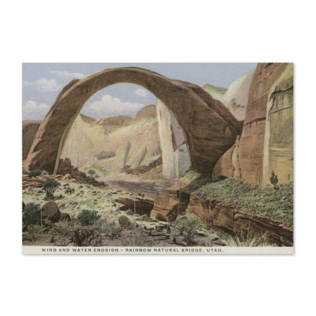 Rainbow Bridge Arch, Utah - Vintage Greeting Card - Etsy
