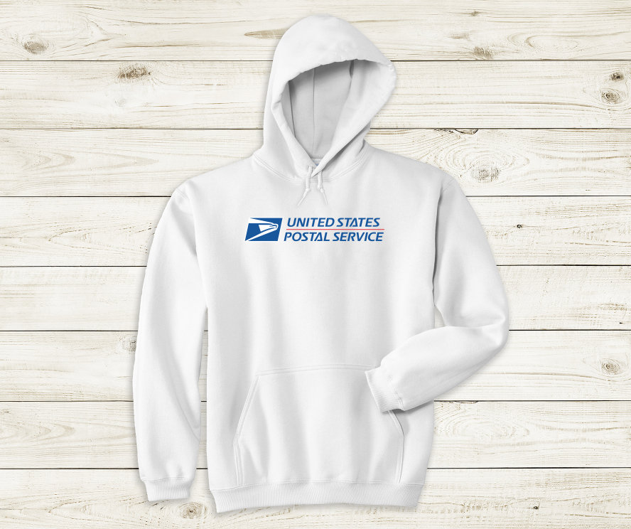 USPS Hoodie Flock Suede Full Color Logo Postal Worker, Post Office ...