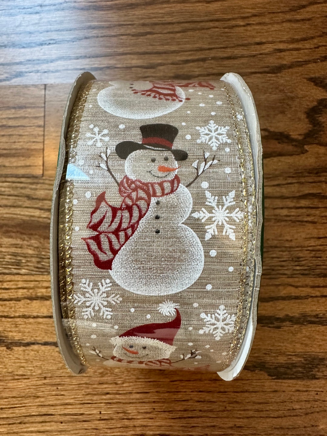 Wired Edge Christmas Ribbon Snowman 2.5inches 50 Yards - Etsy