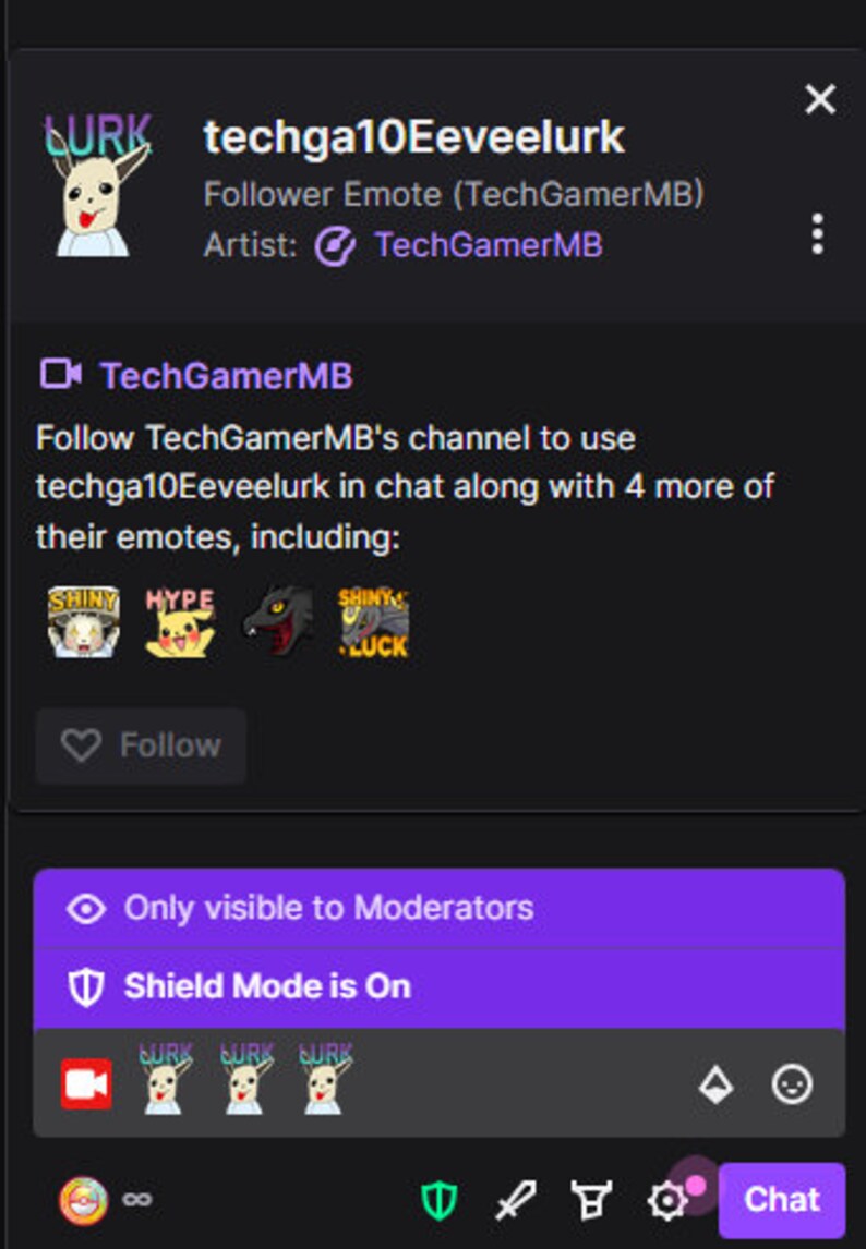 Shiny Eevee Lurk Emote for Twitch, Discord & Youtube - Etsy