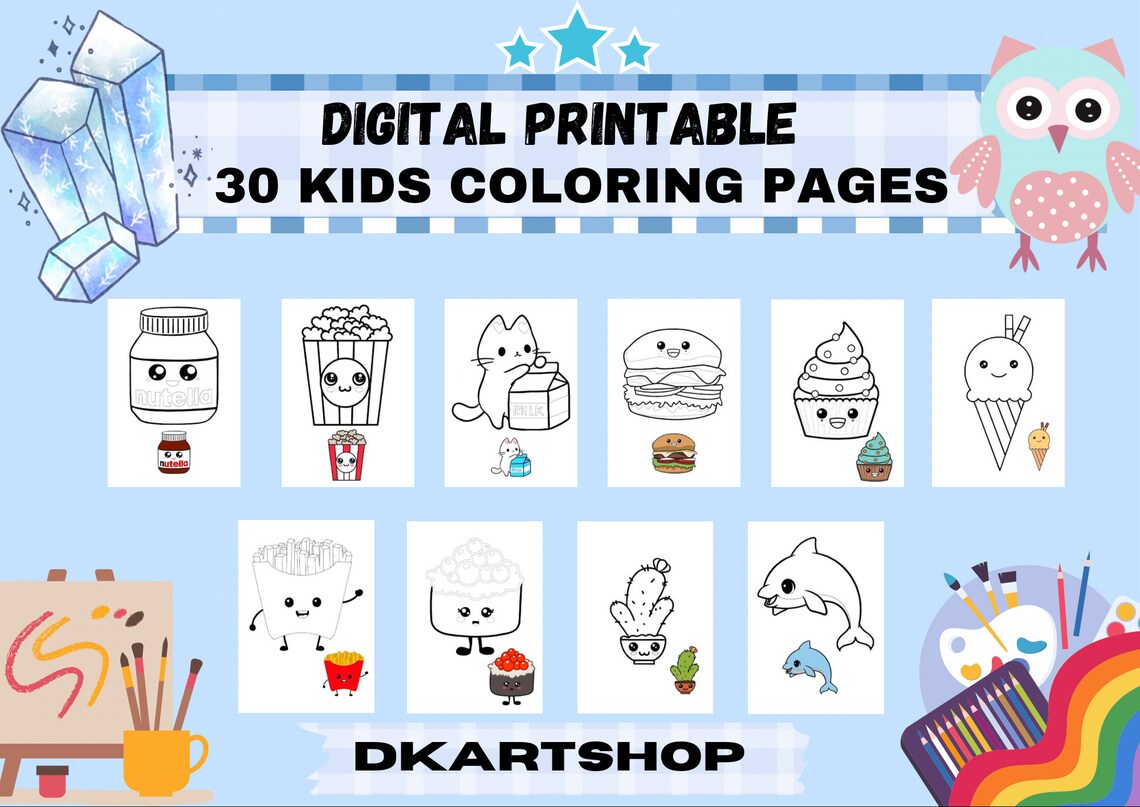 30 Kids Coloring Pages | Follow the Colour Image | Color Therapy - Etsy