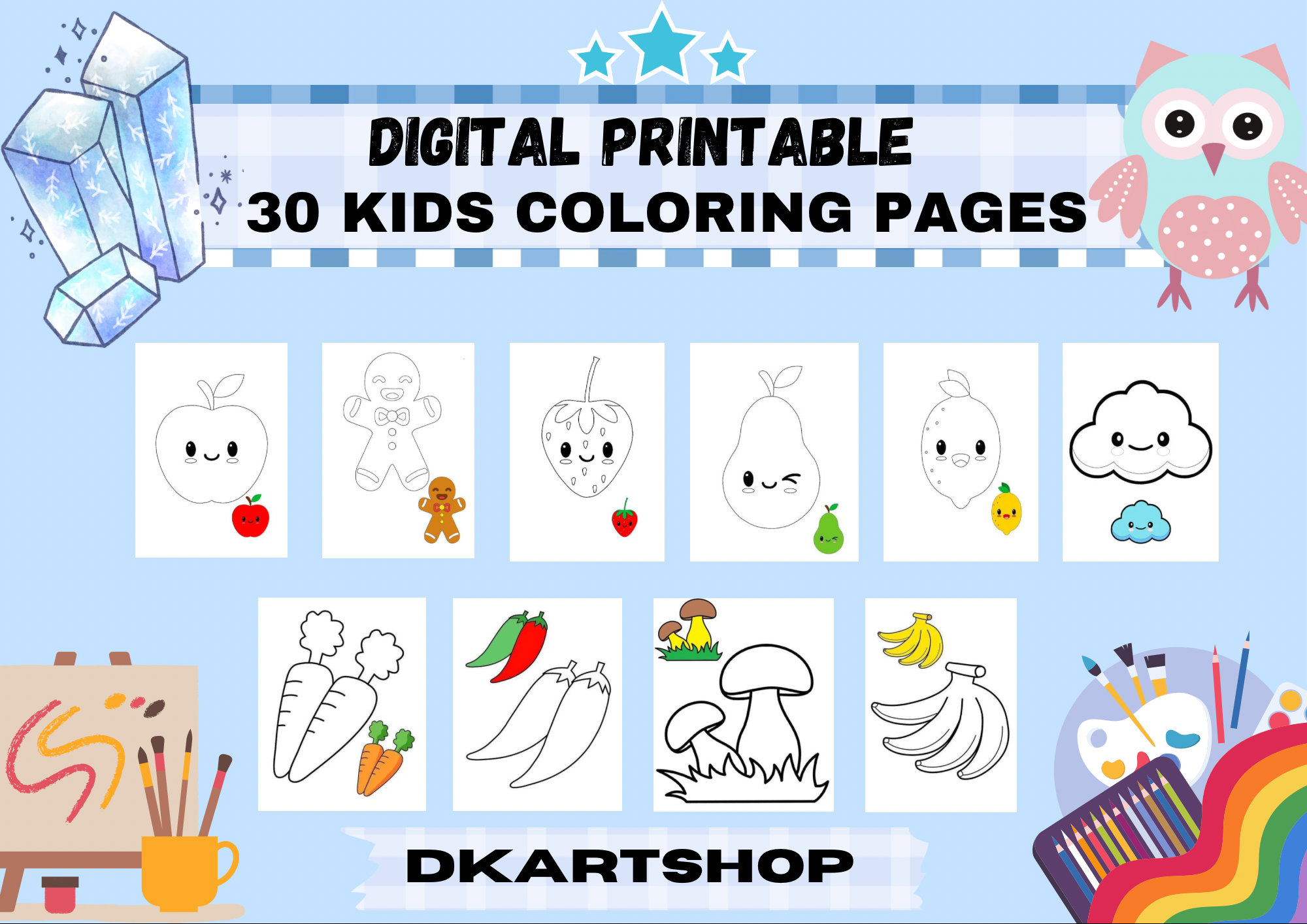 30 Kids Coloring Pages | Follow the Colour Image | Color Therapy - Etsy
