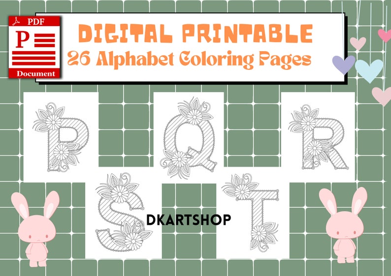 26 Alphabets Coloring Pages - Etsy