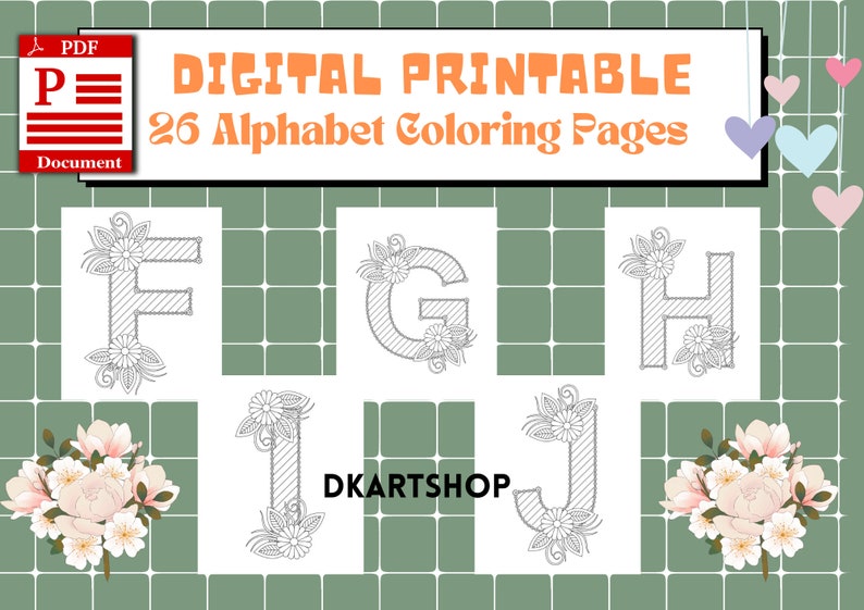 26 Alphabets Coloring Pages - Etsy