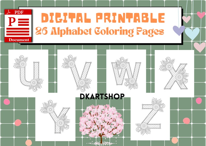 26 Alphabets Coloring Pages - Etsy