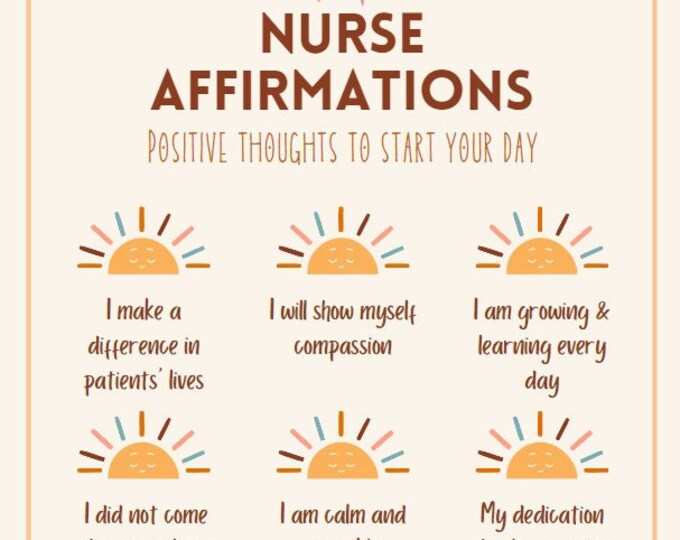 Nurse Affirmation Wall Art Printable Inspirational Nurse's Week Nurse ...