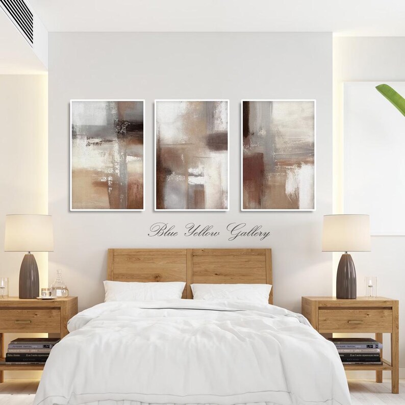 Minimalist Neutral Abstract Printable Wall Art Set of 3. Pastel Nordic ...