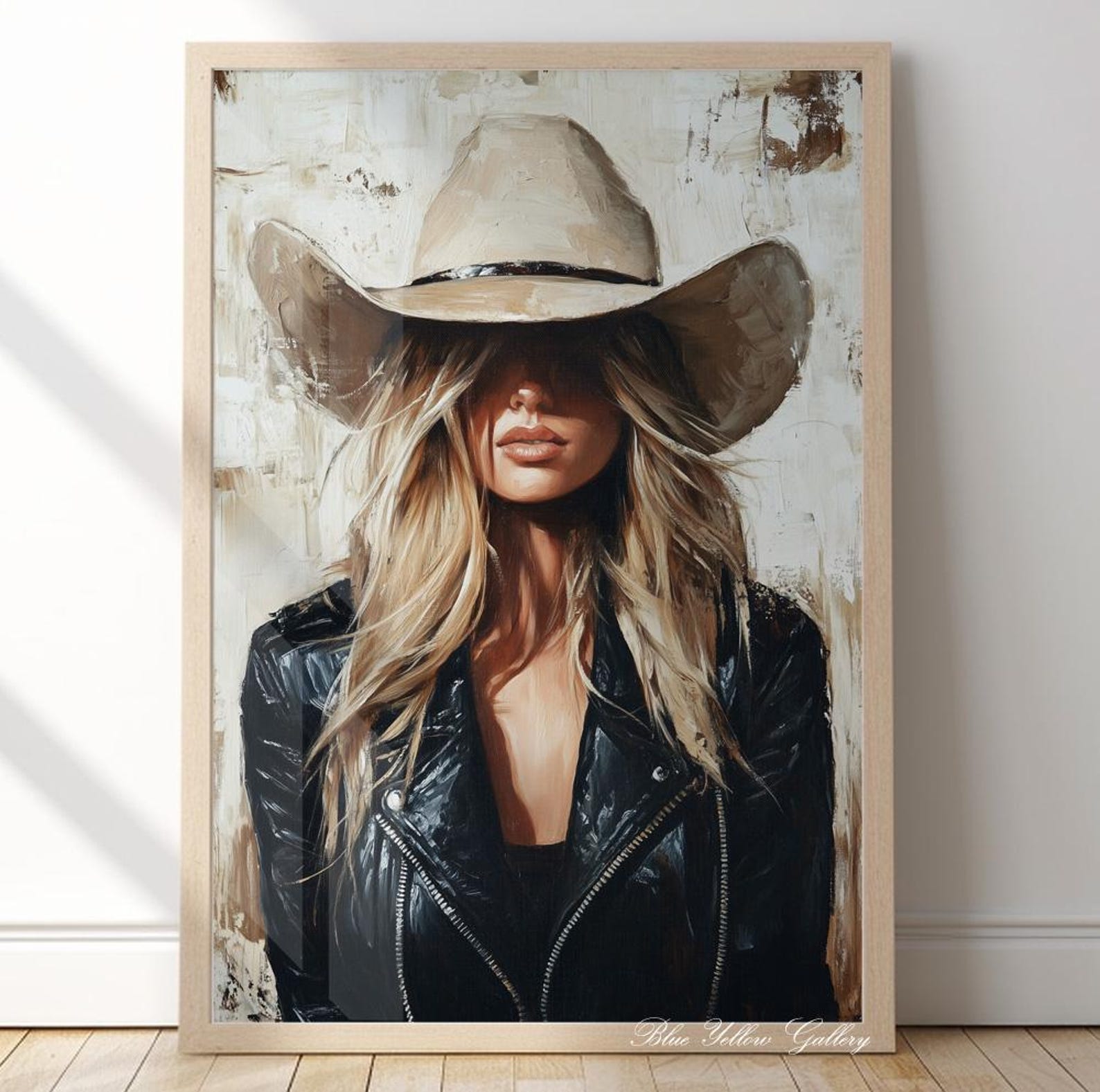 Modern Cowgirl Wall Art Print, Abstract Western Female Art, Livingroom ...