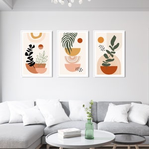 Printable Mid Century Modern Wall Art Set of 3 Print. Bohemian ...