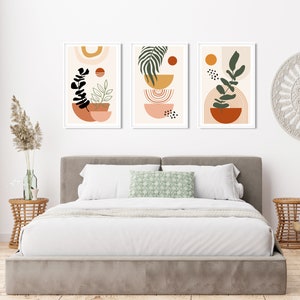 Printable Mid Century Modern Wall Art Set of 3 Print. Bohemian ...