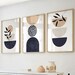 Printable Navy Blue Beige Mid Century Modern Wall Art Set of 3 - Etsy
