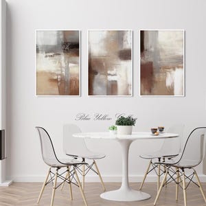 Minimalist Neutral Abstract Printable Wall Art Set of 3. Pastel Nordic ...